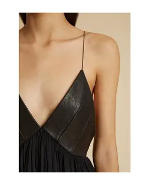 Khaite The Anita V-neck Paneled Tank Top