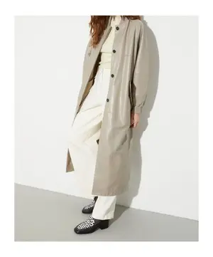 MAXCO. Max&co. Long Sleeve Leather Windbreaker