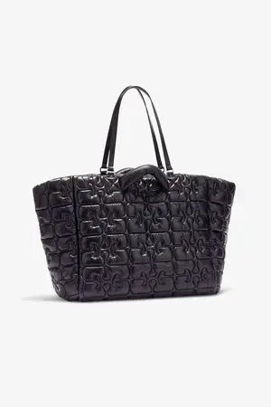 GANNI Quilted Re-tech Xxl Tote Bag - Black
