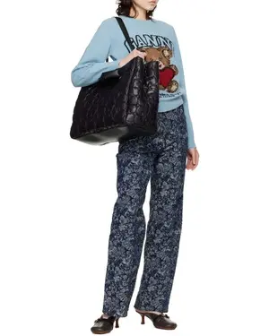 GANNI Quilted Re-tech Xxl Tote Bag - Black