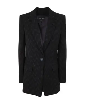 Giorgio Armani Single-breasted Chevron-print Jacket