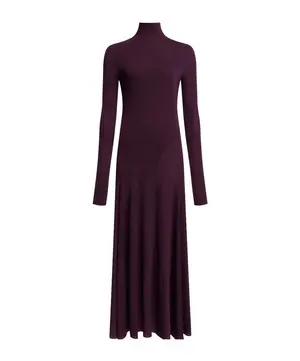Alaïa Fluid Jersey Heart Dress - Plum