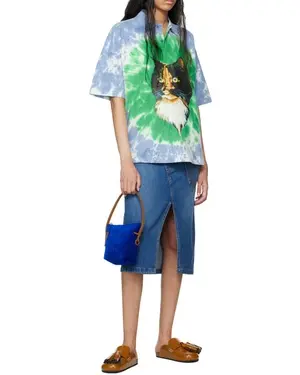 J.W.ANDERSON Logo Patch Twisted Midi Skirt - Blue