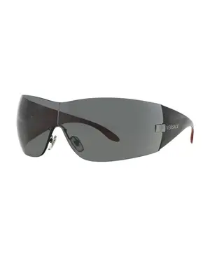 Versace Shield Frame Sunglasses With Logo