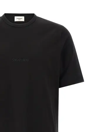 Saint Laurent Logo Embroidered Crewnek T-shirt
