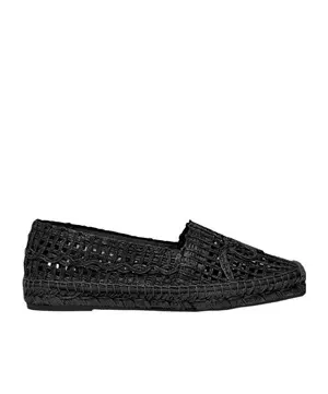 Max Mara Raffia-effect Espadrilles - Black