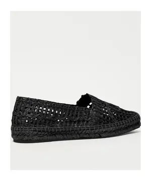 Max Mara Raffia-effect Espadrilles - Black