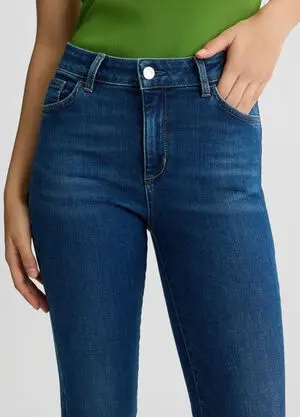 Liu Jo Bell-bottom Jeans With Rhinestone Embellishments - Blue