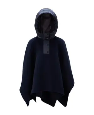 Moncler Hooded Cape With Asymmetric Hem