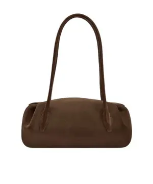 Yuzefi Oyster Shoulder Bag Suede - Chocolate