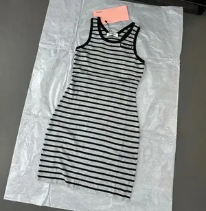 Miu Miu Striped Sleeveless Dress