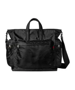 Gucci Large Gg Tote Bag With Web Detail - Black