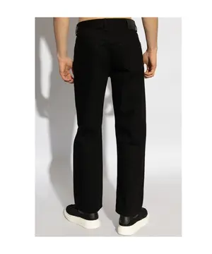 Alexander McQueen Skull Detailed Straight-leg Jeans - Black