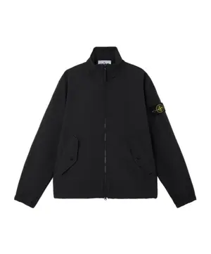 Stone Island High Neck Zip-up Jacket - Black