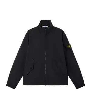 Stone Island High Neck Zip-up Jacket - Black