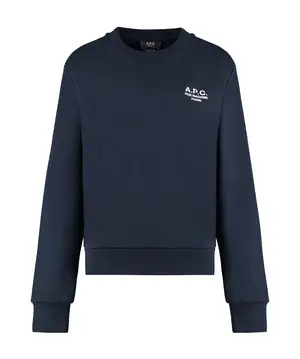 A.p.c. Rue Madame Logo Embroidered Crewneck Sweatshirt - Black