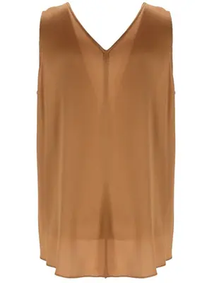 Antonelli Firenze Sleeveless V-neck Top - Brown