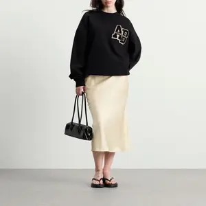 ANINE BING Miles Logo Patch Crewneck Sweatshirt