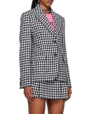 Versace Single-breasted Checked Wool Blazer