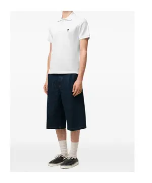 AMI Paris Logo Embroidered Short Sleeved Polo Shirt