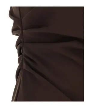 P.a.r.o.s.h One-shoulder Ruched Maxi Dress With Side Slits - Black