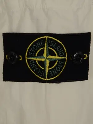 Stone Island Logo Patch Zip-up Sweatshirt - Ivory