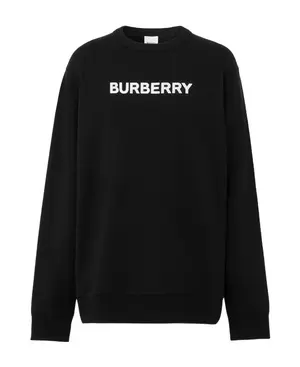 Burberry Logo Printed Crewneck Sweatshirt - Black