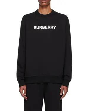 Burberry Logo Printed Crewneck Sweatshirt - Black