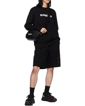 Burberry Logo Printed Crewneck Sweatshirt - Black