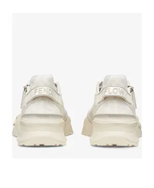 Fendi Lace-up Sneakers With Ff Pattern And Embossed Logo