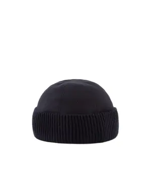 Giorgio Armani Ribbed Beanie Hat - Blue