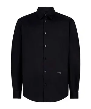 Dsquared2 Logo Printed Buttoned Shirt - Black