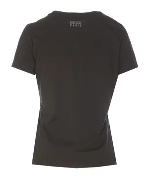 Kenzo Happy Tiger Printed Crewneck T-shirt - Black