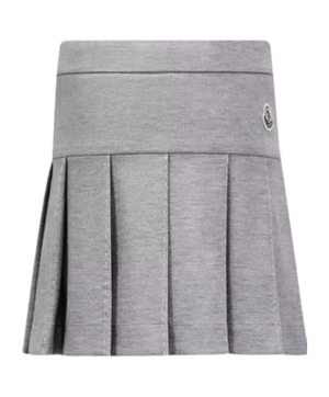 Moncler Logo Patch Pleated Skirt - Gray
