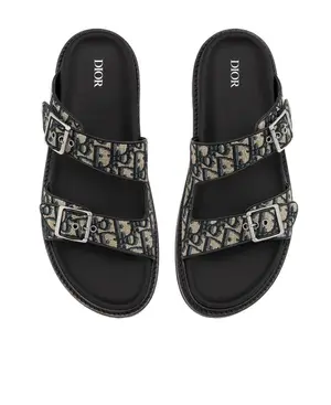 Dior Aqua Sandals With Oblique Jacquard - Beige/black