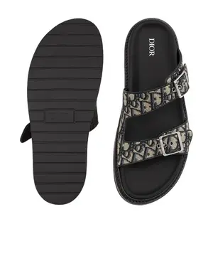 Dior Aqua Sandals With Oblique Jacquard - Beige/black