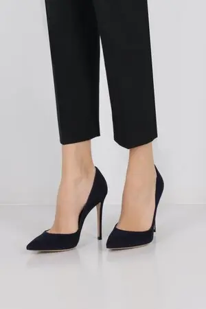 GIANVITO ROSSI Pointed Suede High Heel Pumps