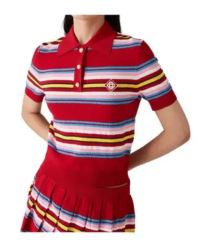 Casablanca Striped Polo Shirt