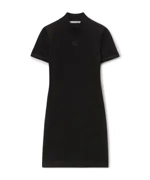 Alexander Wang Logo Embossed High Neck Mini Dress