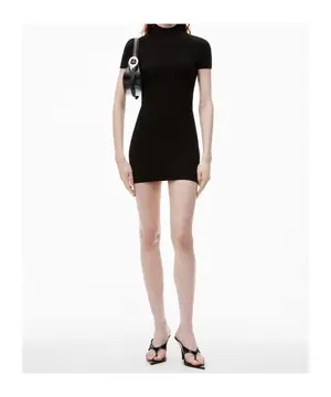 Alexander Wang Logo Embossed High Neck Mini Dress