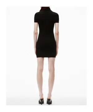 Alexander Wang Logo Embossed High Neck Mini Dress