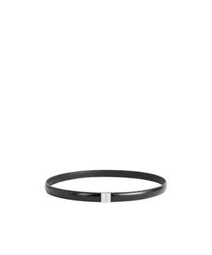 TOTEME Leather Belt With Silver Tone Slide
