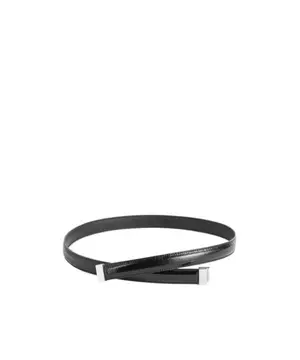 TOTEME Leather Belt With Silver Tone Slide