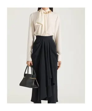 Givenchy Blouse With Voluminous Bow Collar - Beige
