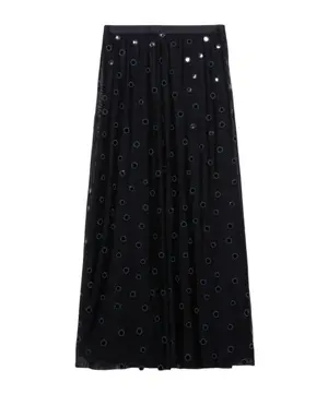 MAXCO. Tulle Polka Dot Midi Skirt