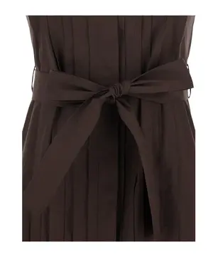 P.a.r.o.s.h Sleeveless Belted Dress With Pleats