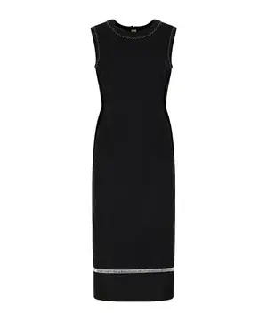 Marni Sleeveless Tropical Wool Dress With Contrast Stitching