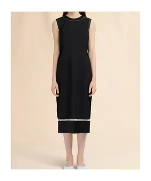 Marni Sleeveless Tropical Wool Dress With Contrast Stitching