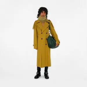 Burberry Long Gabardine Double-breasted Belted Trench Coat