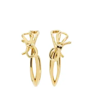FERRAGAMO Bow Hoop Earrings - Gold